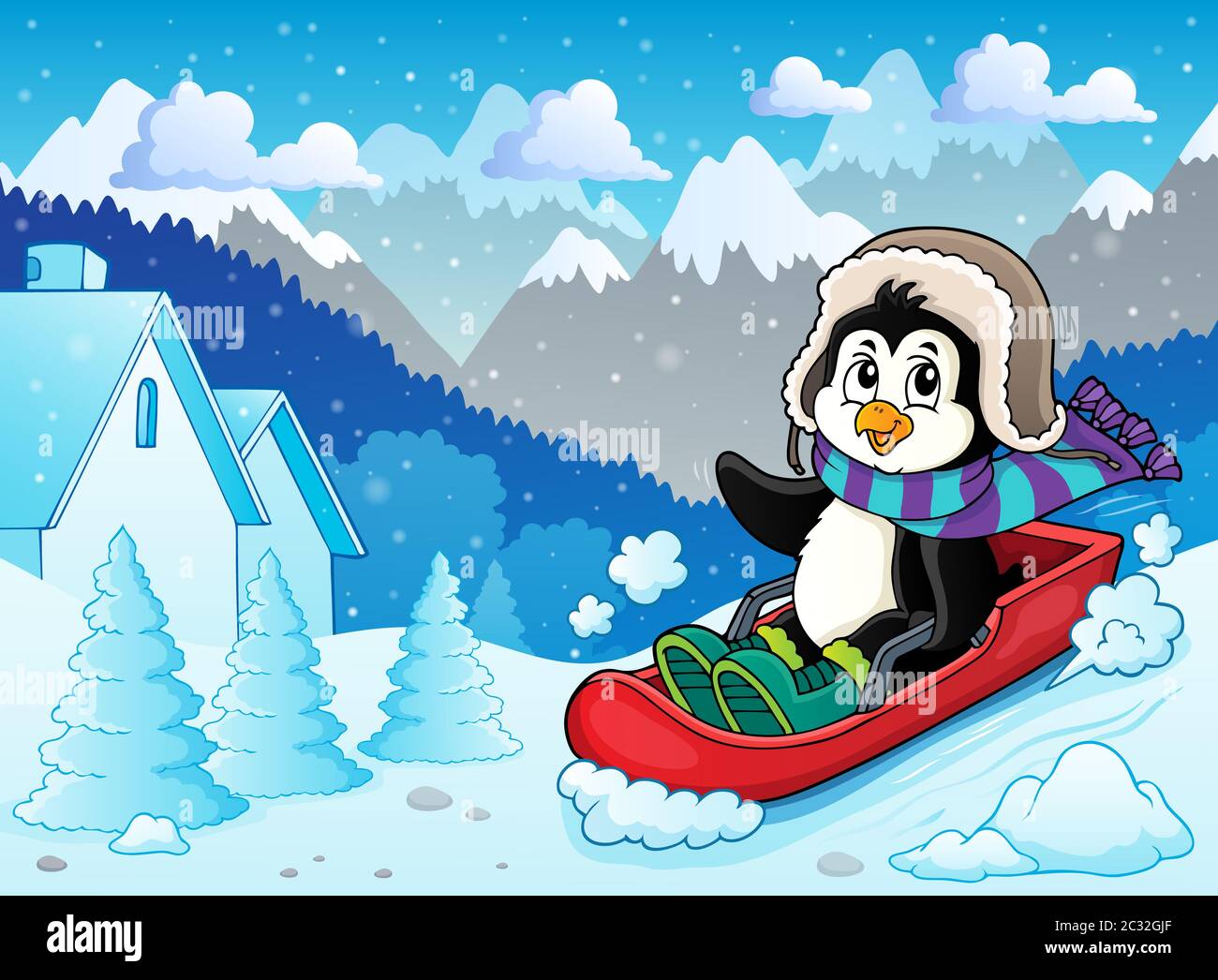 Penguin sledding hi-res stock photography and images - Alamy