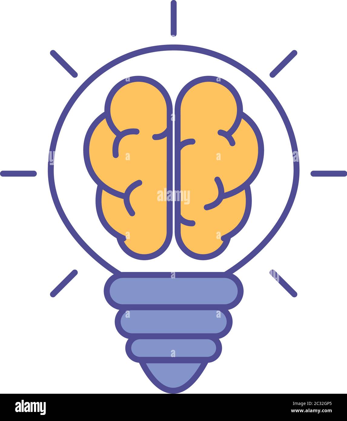 Brain inside light bulb Stock Vector Images - Alamy