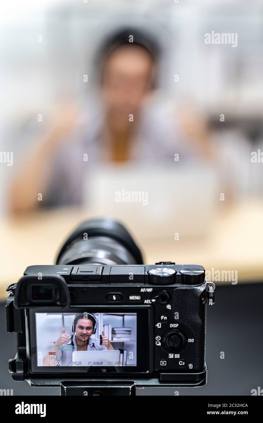 Gamer casting as vlog Stock Photo - Alamy