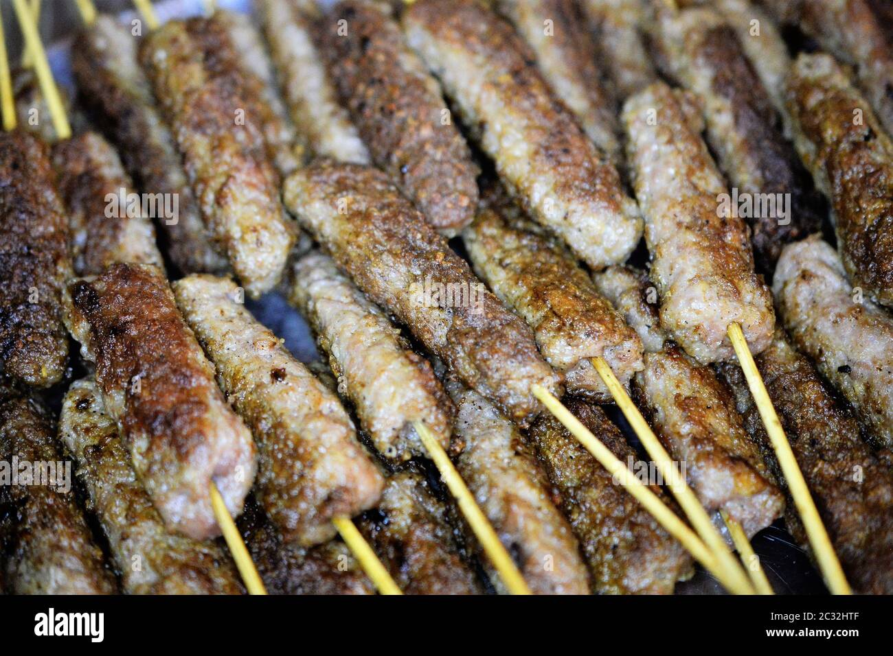 traditional macedonian bbq, kebap image Stock Photo - Alamy