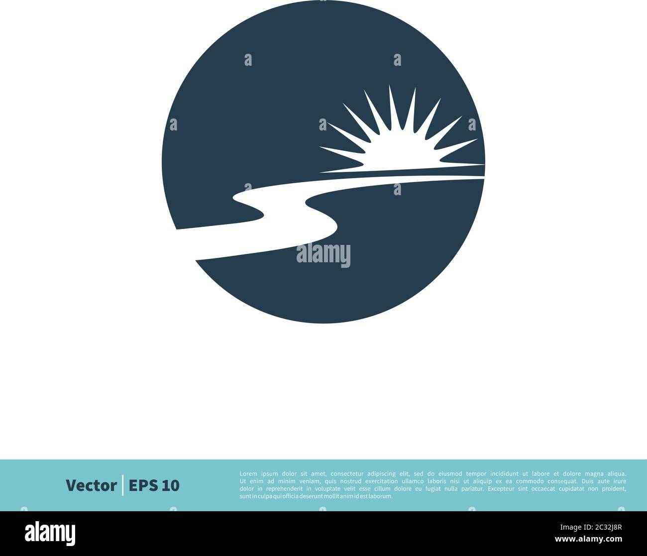 River Pathway / Creek Icon Vector Logo Template Illustration Design ...