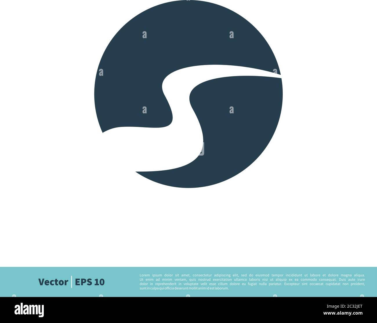 River Pathway / Creek Icon Vector Logo Template Illustration Design ...