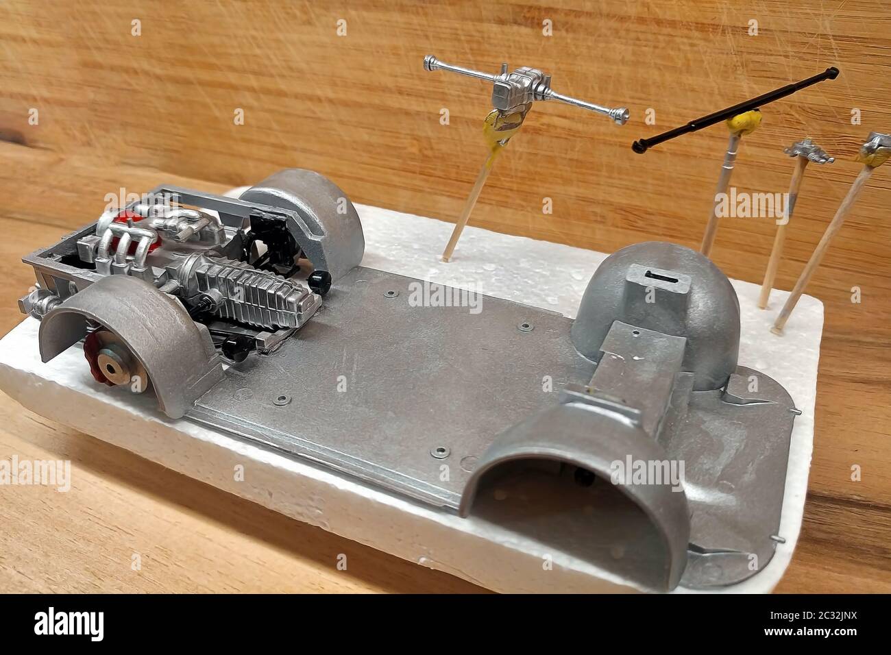 Modeling. Build a scale model of the car. The engine with exhaust ...