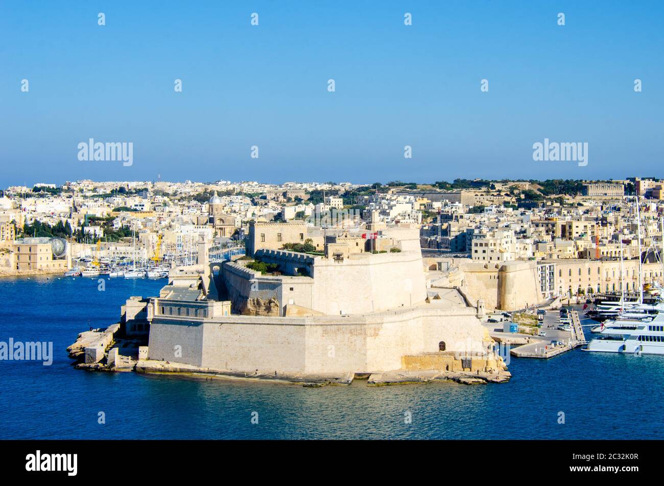 The 16th-century Fort St Angelo, part of the fortified city of Birgu ...