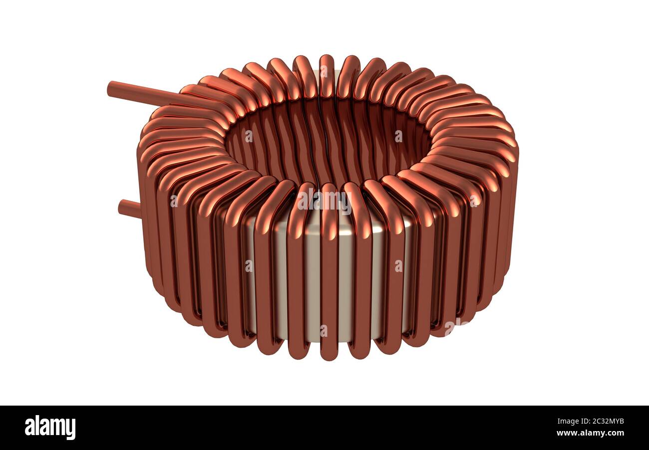 Ferrite Toroid Inductor for Switching Power Supply. 3D rendering Stock ...