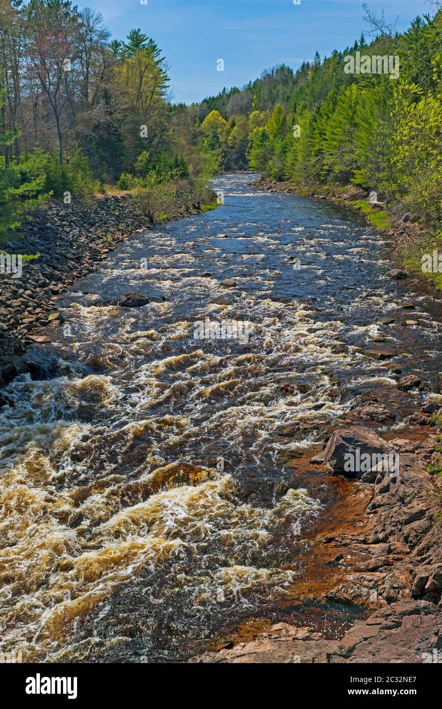 Raging Rapids on a North Woods River on the Bad River in Copper Falls ...