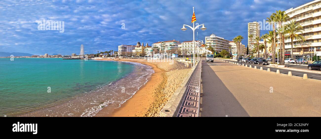 Saint Raphael beach and waterfront panoramic view, famous tourist ...