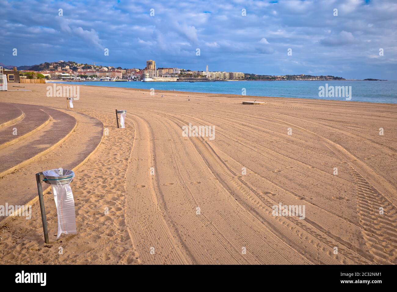 Frejus sand beach and waterfront view, famous tourist destination of ...