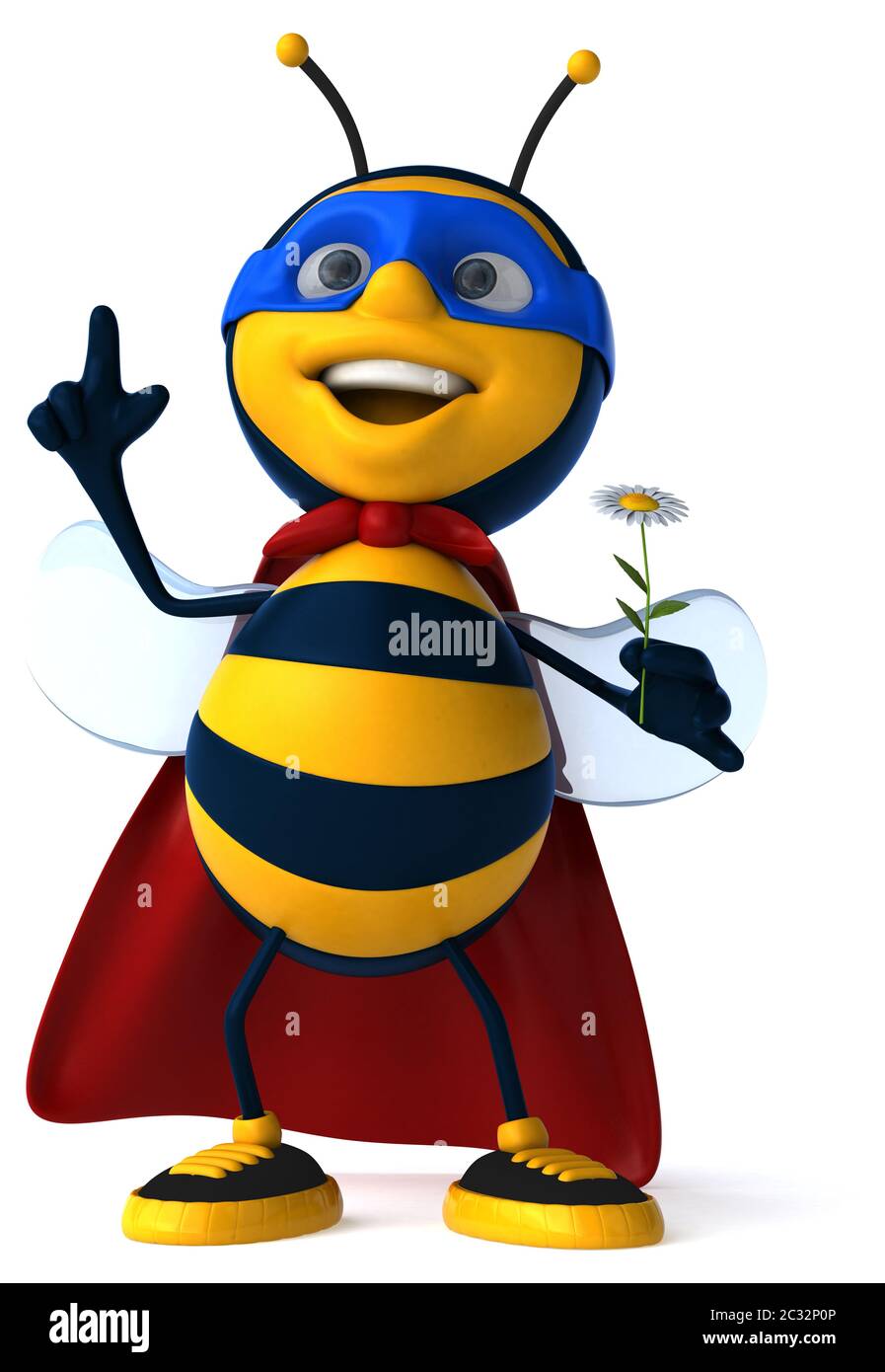 Fun bee - 3D Illustration Stock Photo - Alamy