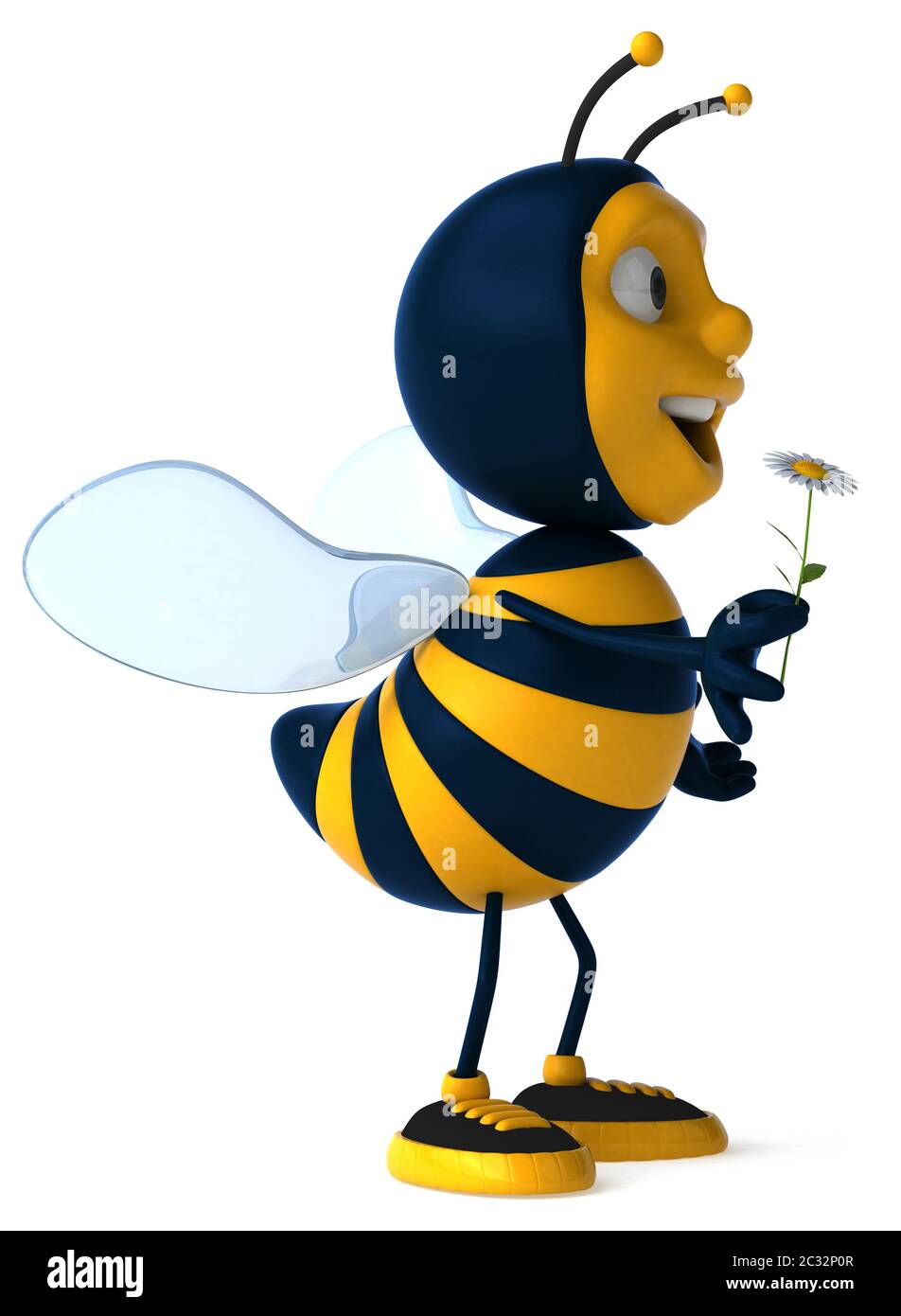 Fun bee - 3D Illustration Stock Photo - Alamy
