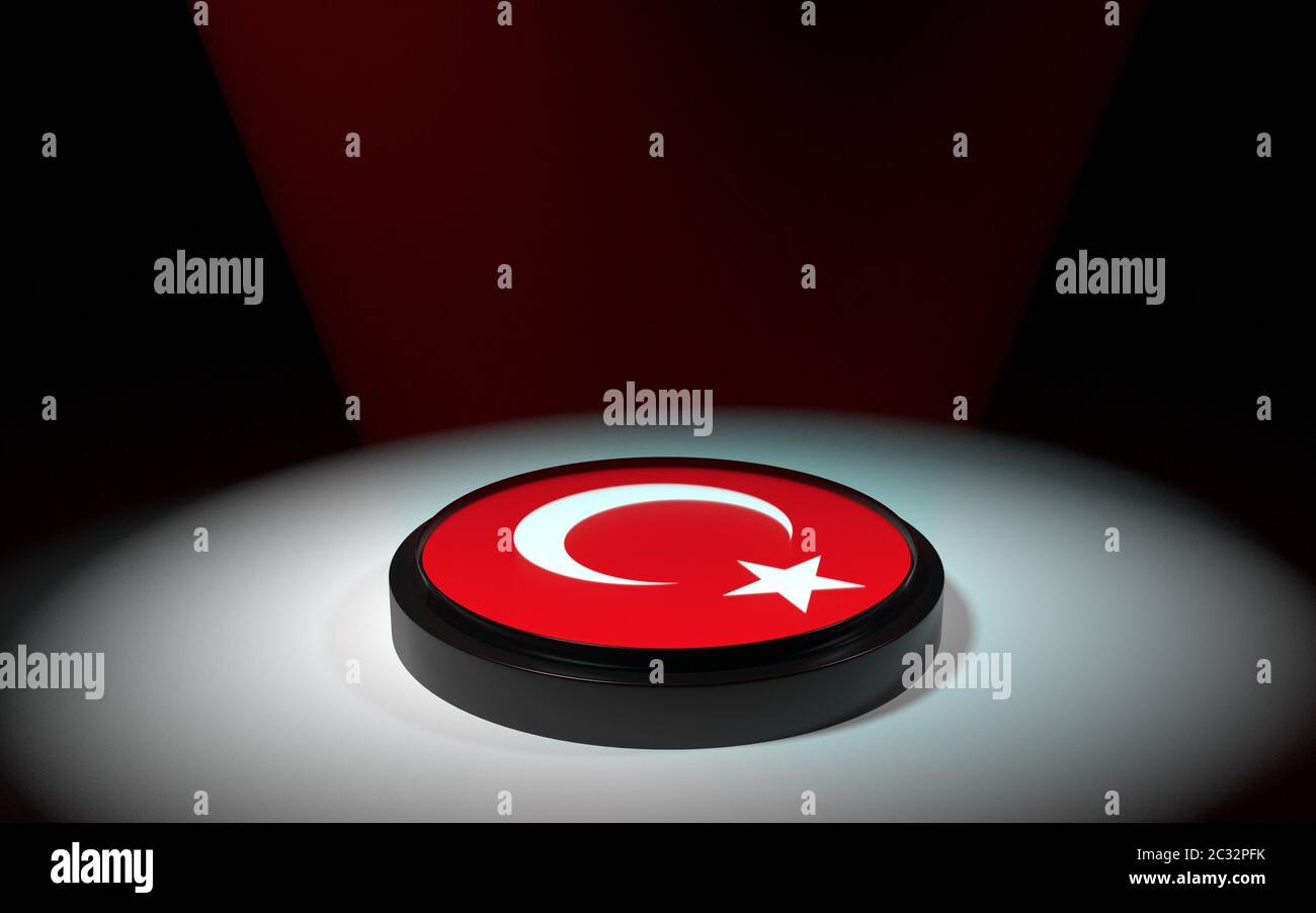 The push button with Turkey flag. 3D rendering Stock Photo - Alamy