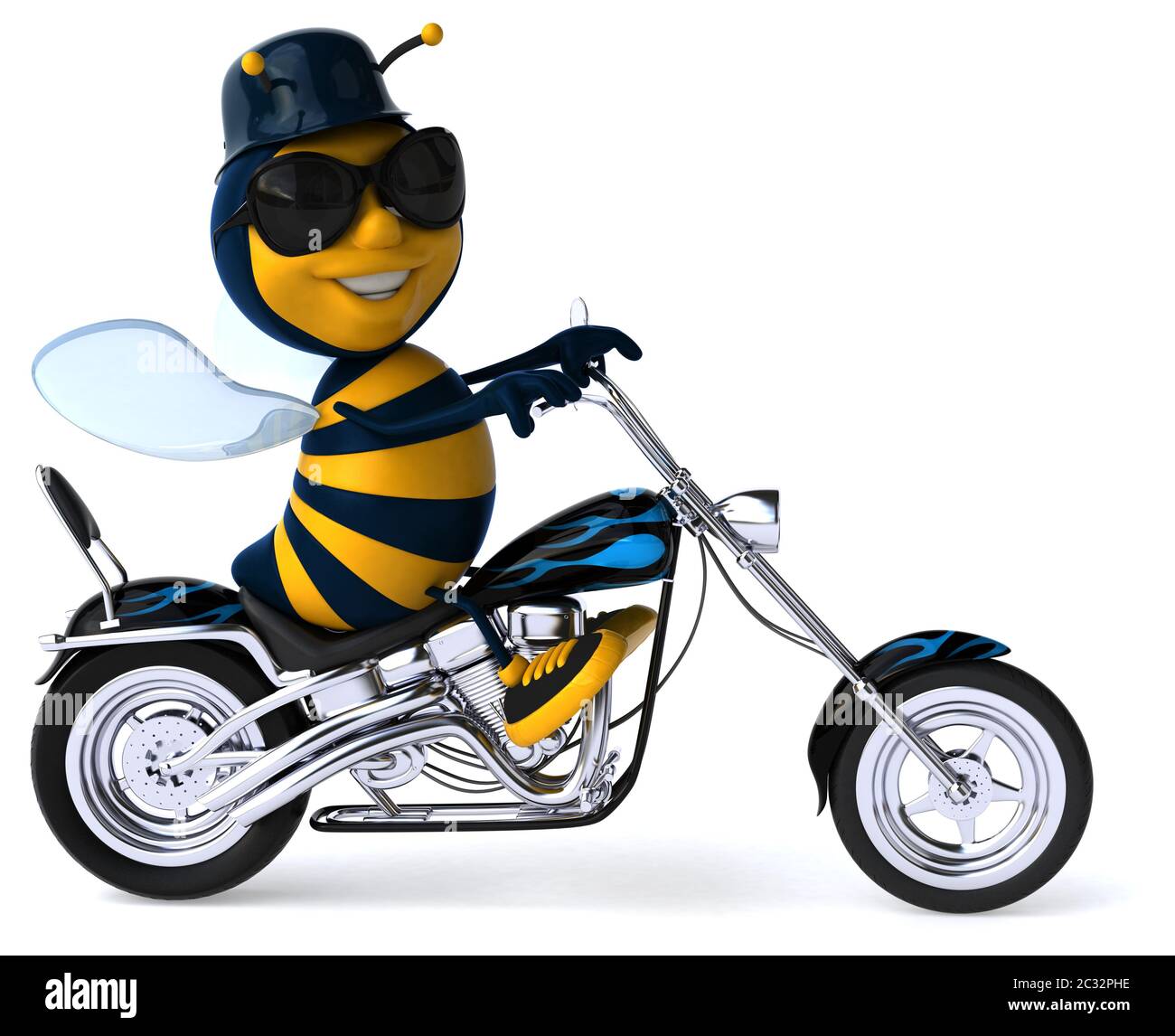 Fun bee - 3D Illustration Stock Photo - Alamy