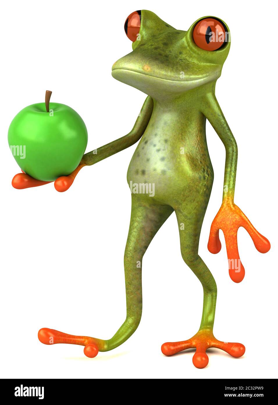 Fun frog - 3D Illustration Stock Photo - Alamy