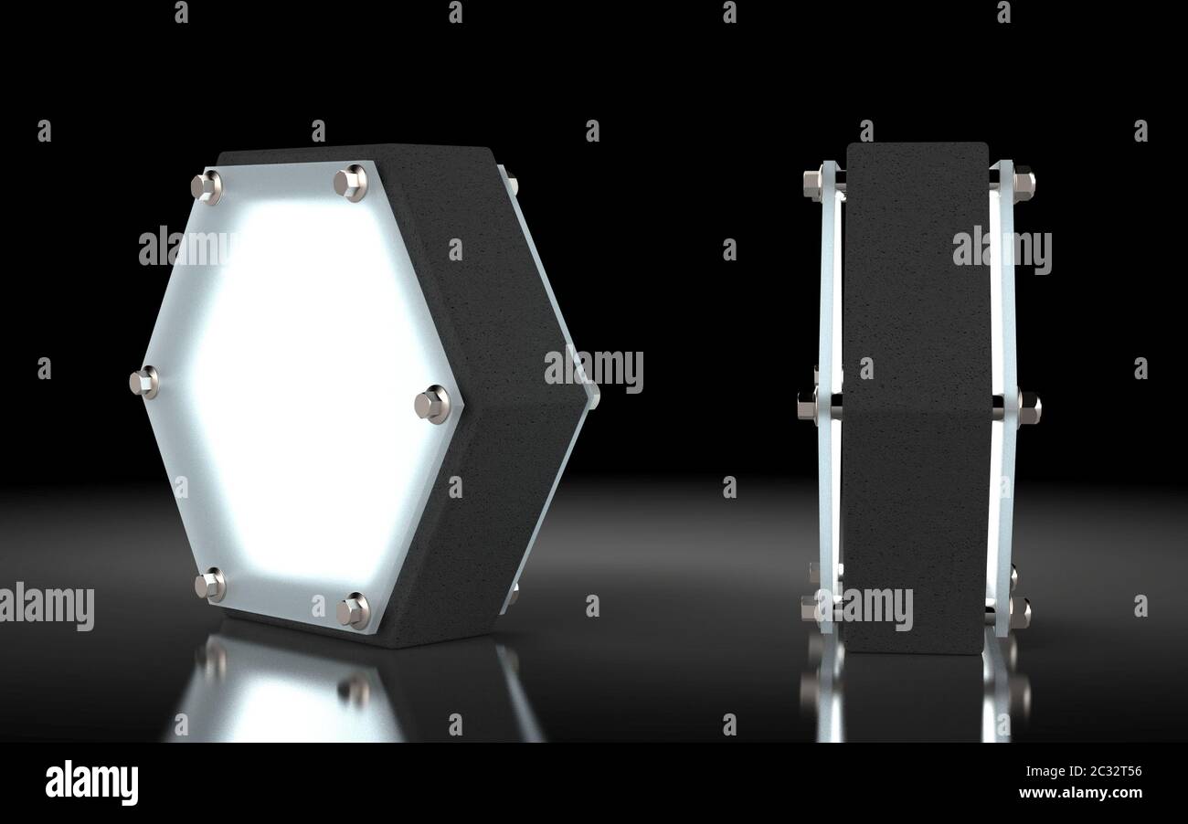 The night lamp prototype made from concrete. 3D rendering Stock Photo ...