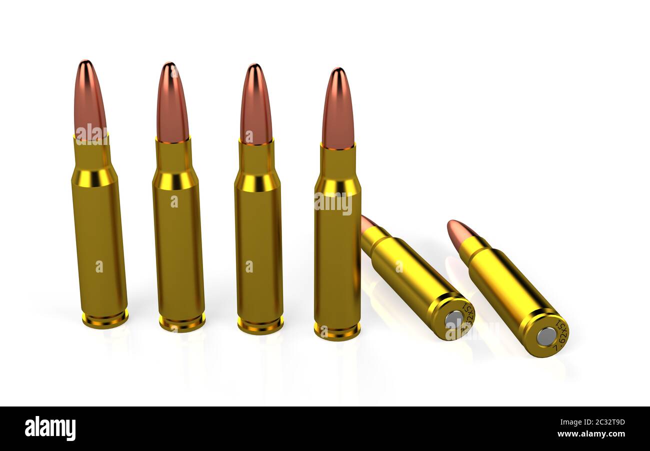 3d render bullet on white hi-res stock photography and images - Alamy