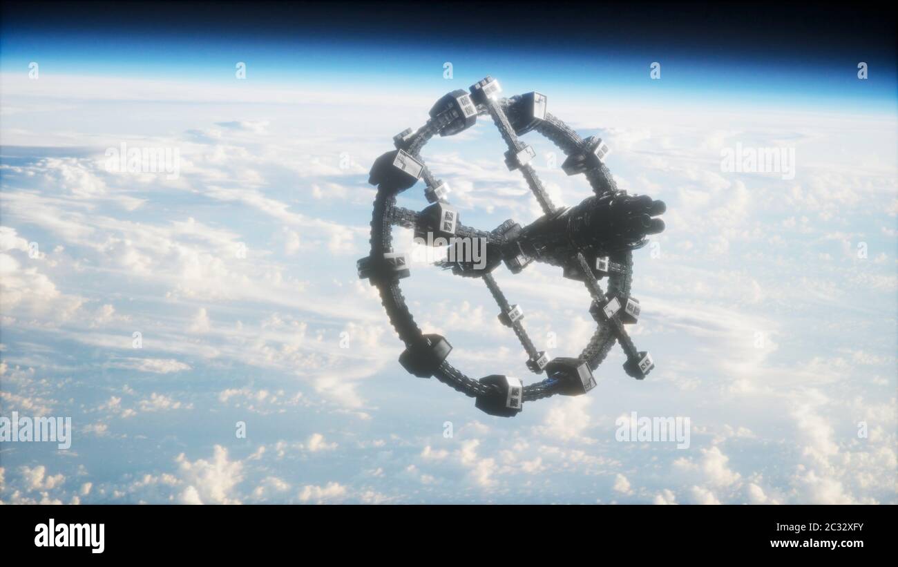 Earth and outer space station iss Stock Photo - Alamy