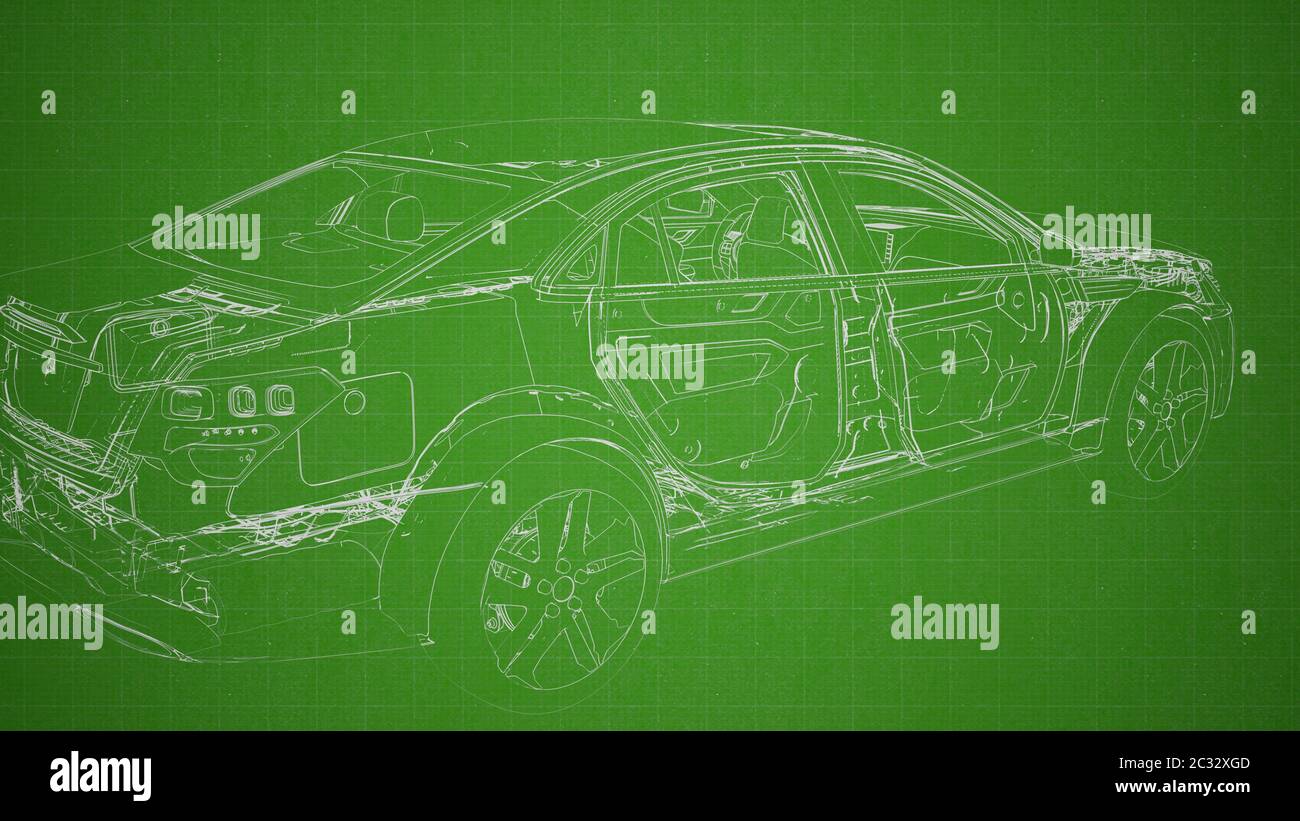 engine and other parts visible in car Stock Photo - Alamy