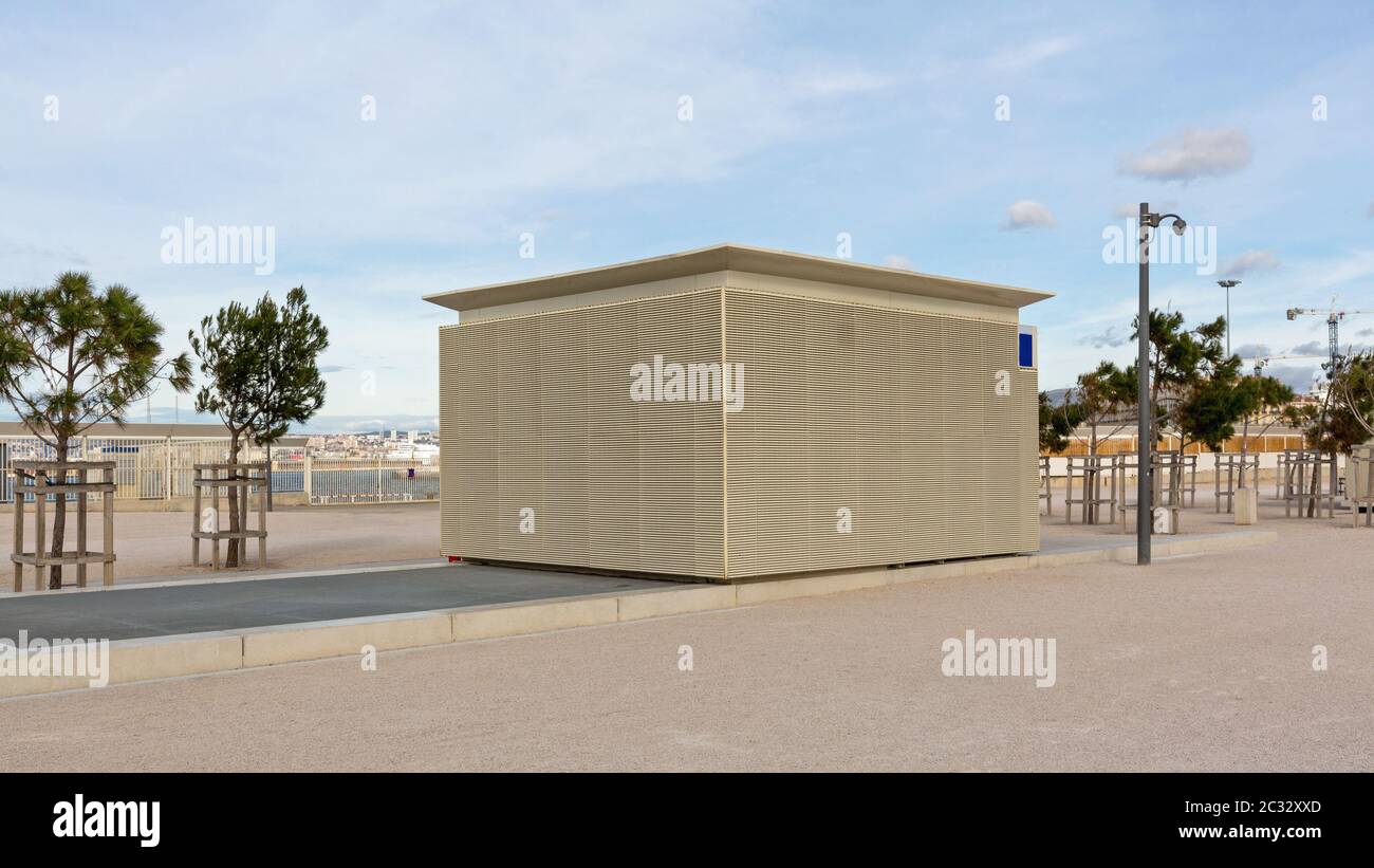 Big Cube Building Structure in Marseille France Stock Photo - Alamy