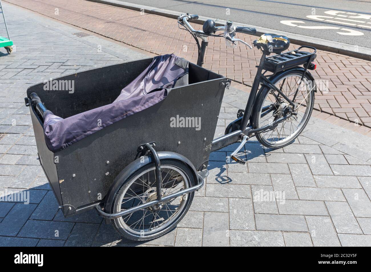 Transportation Bicycle With Big Cargo Box at Street Stock Photo - Alamy
