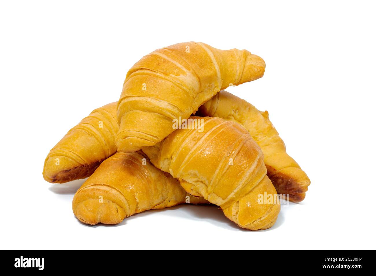 Classic croissant buns isolated on a white background Stock Photo - Alamy