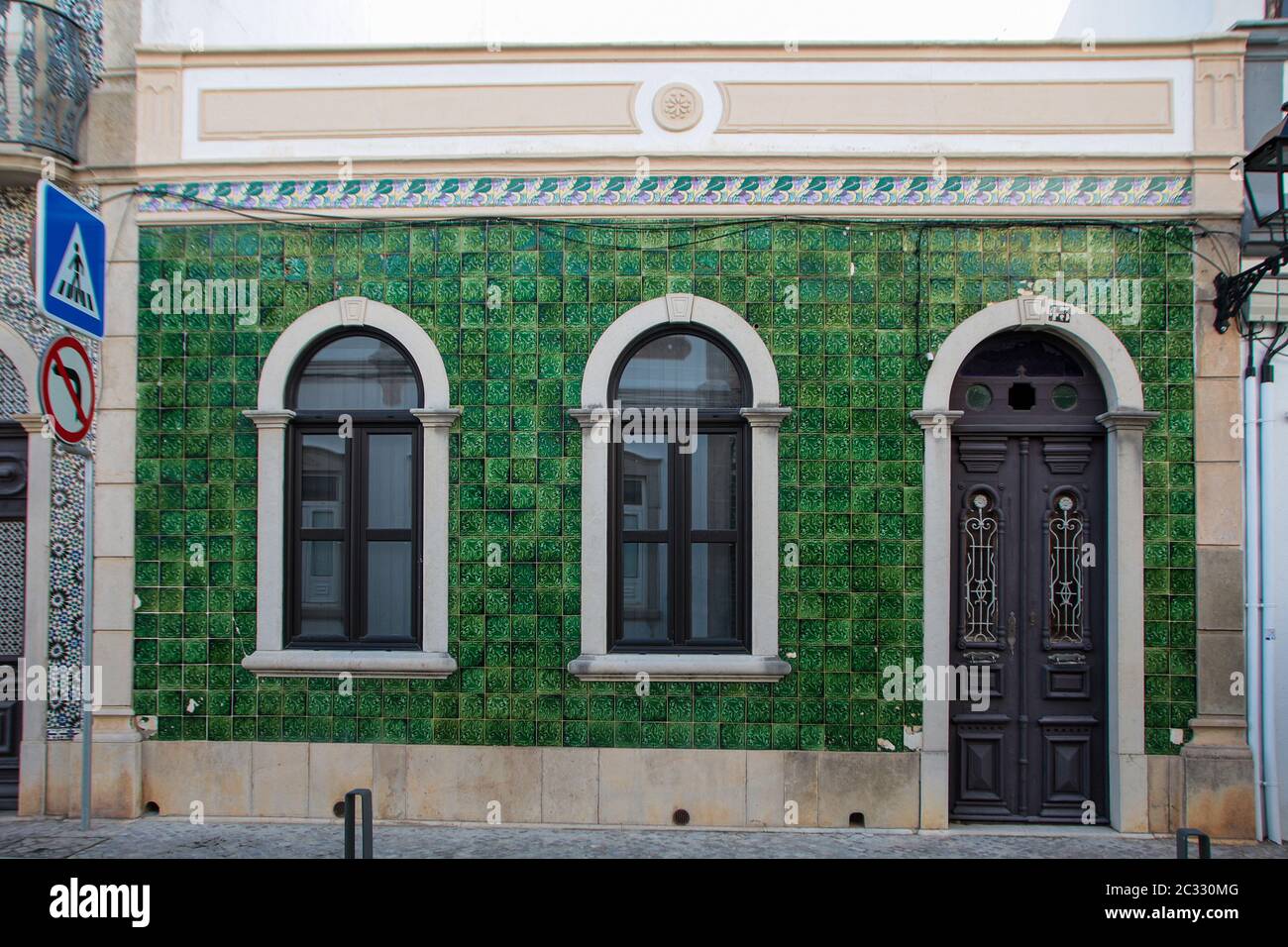 View of the typical beautiful architecture on buildings of portuguese ...