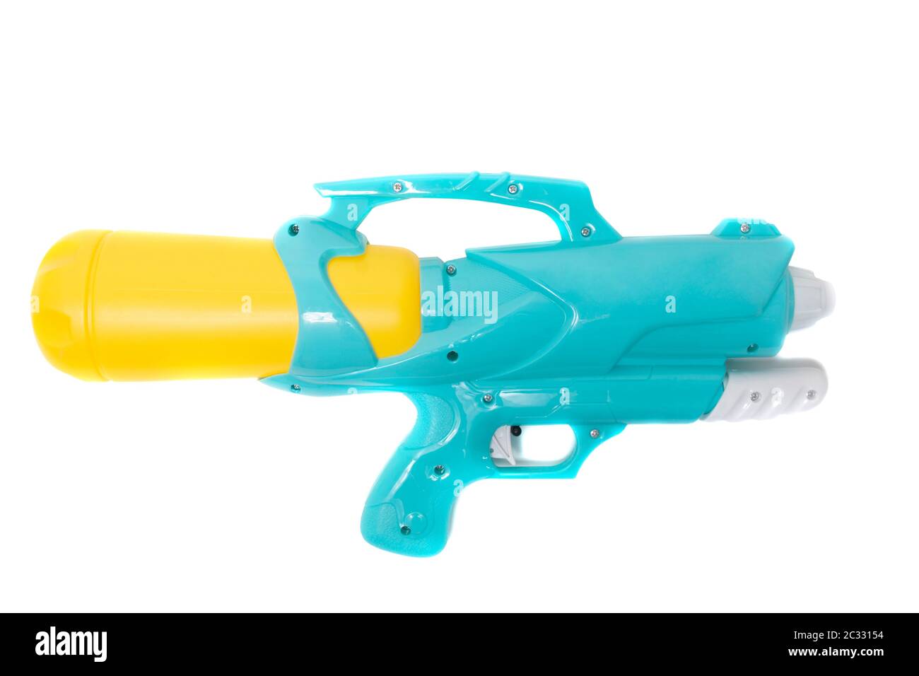 Colorful plastic water gun isolated on a white background Stock Photo ...