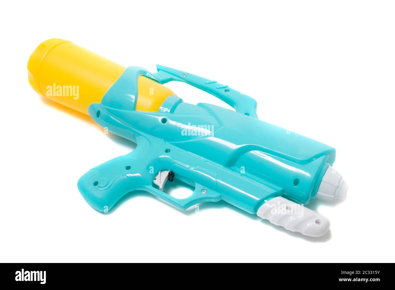 Colorful plastic water gun isolated on a white background Stock Photo ...