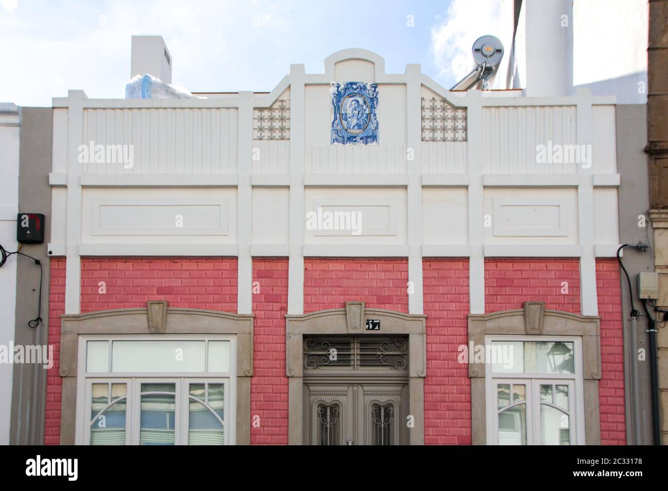 View of the typical beautiful architecture on buildings of portuguese ...