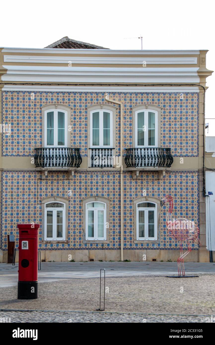 View of the typical beautiful architecture on buildings of portuguese ...
