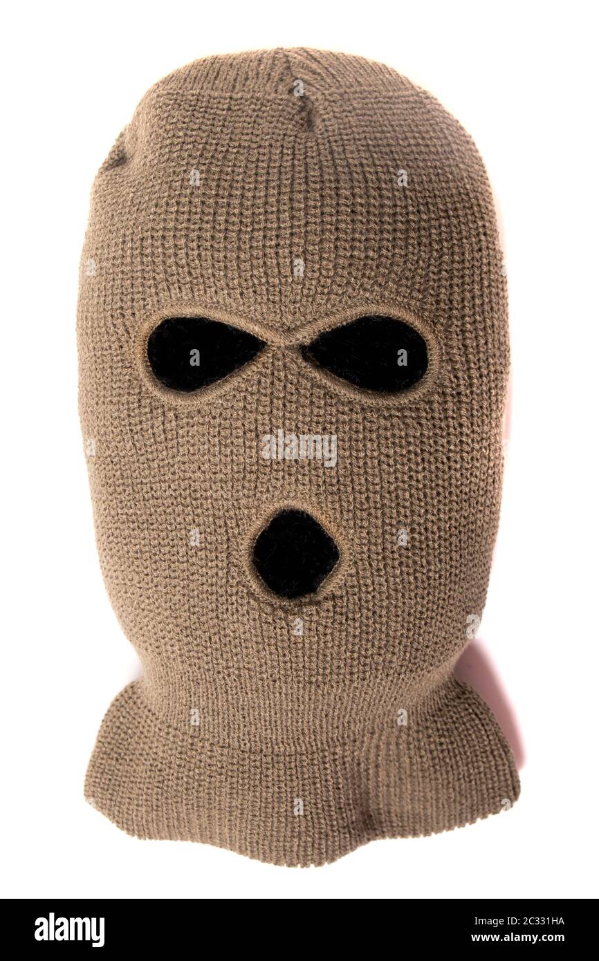 mask on head Balaclava isolated on a white background Stock Photo - Alamy
