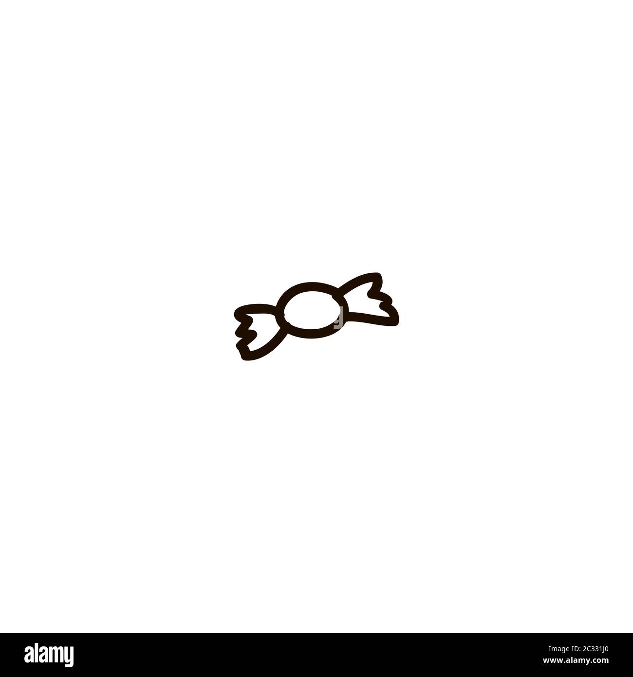 Bon-bon isolated on white cartoon ink pen Icon sketch style Vector ...