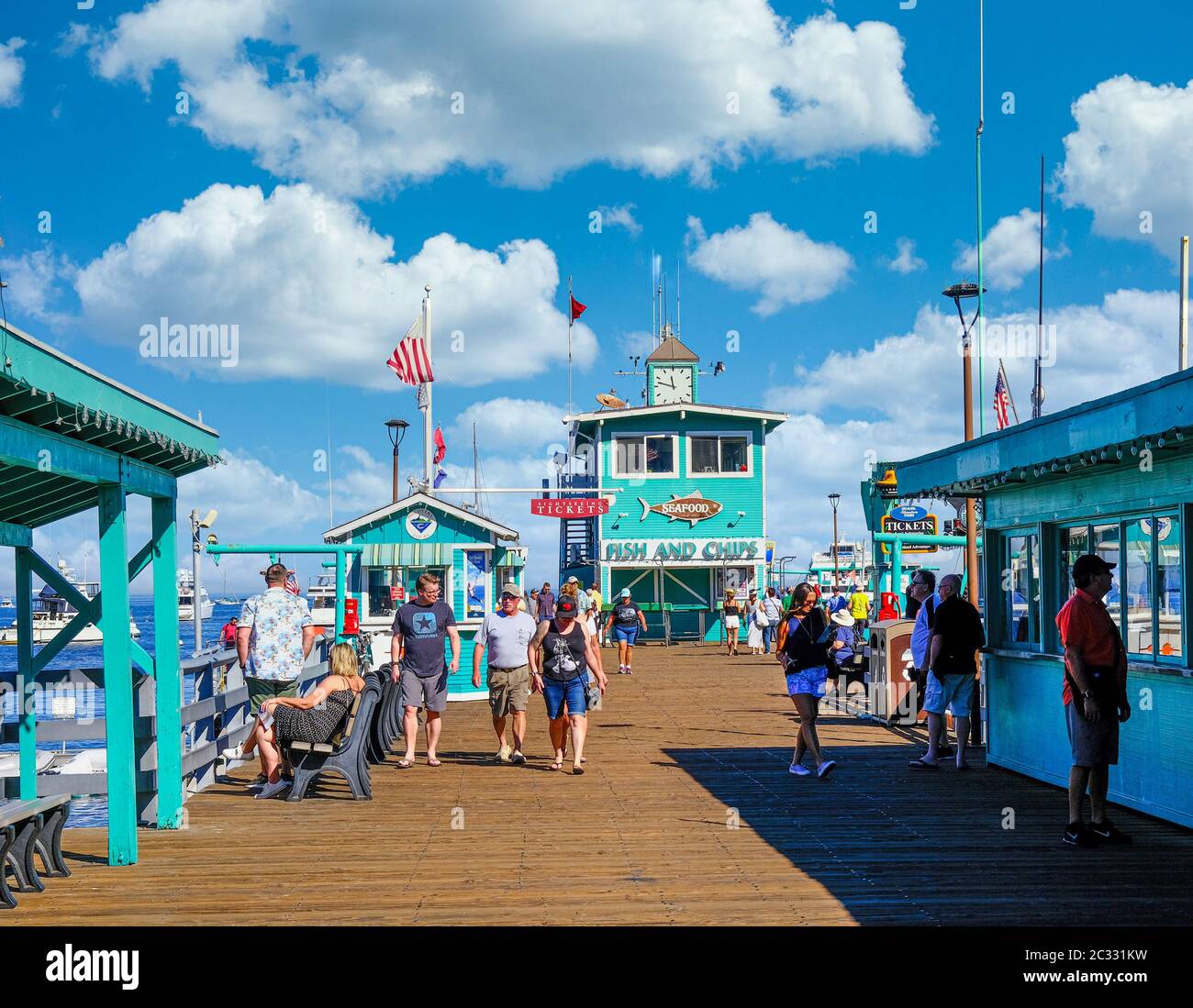 Tourists on Avalon Boardwalk Stock Photo - Alamy