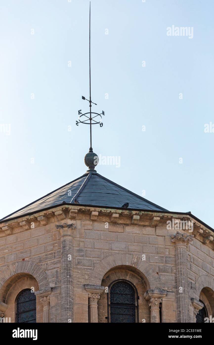 Weather Wind Vane With Compass at Top of Tower Stock Photo - Alamy