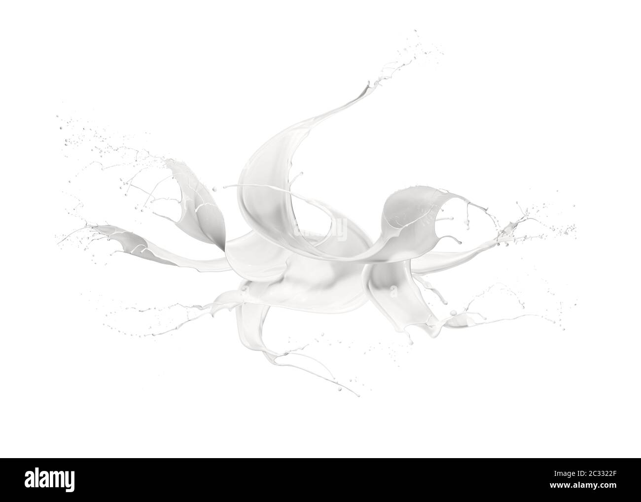 wave of milk with splashing, isolated on white Stock Photo - Alamy