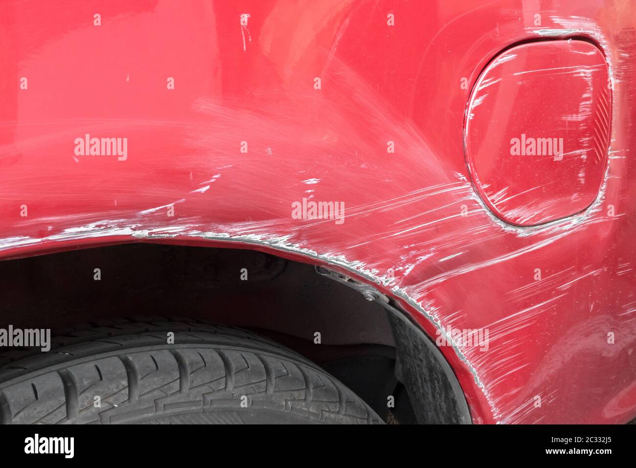 Scratches on red car hi-res stock photography and images - Alamy