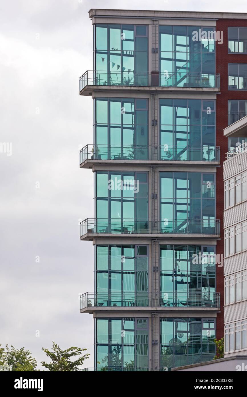 See Through Modern Building With Glass Walls Stock Photo - Alamy