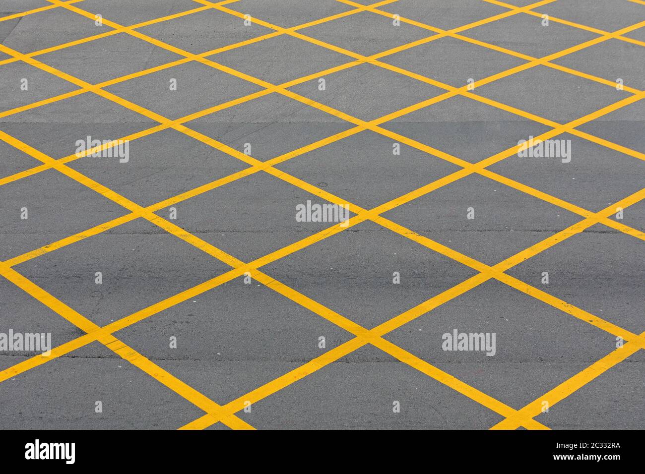 Yellow Squares Box Junction at Street Intersection Stock Photo - Alamy