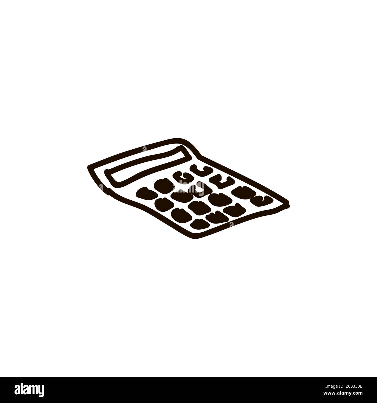 vector calculator icon school item cartoon ink pen Icon sketch style ...