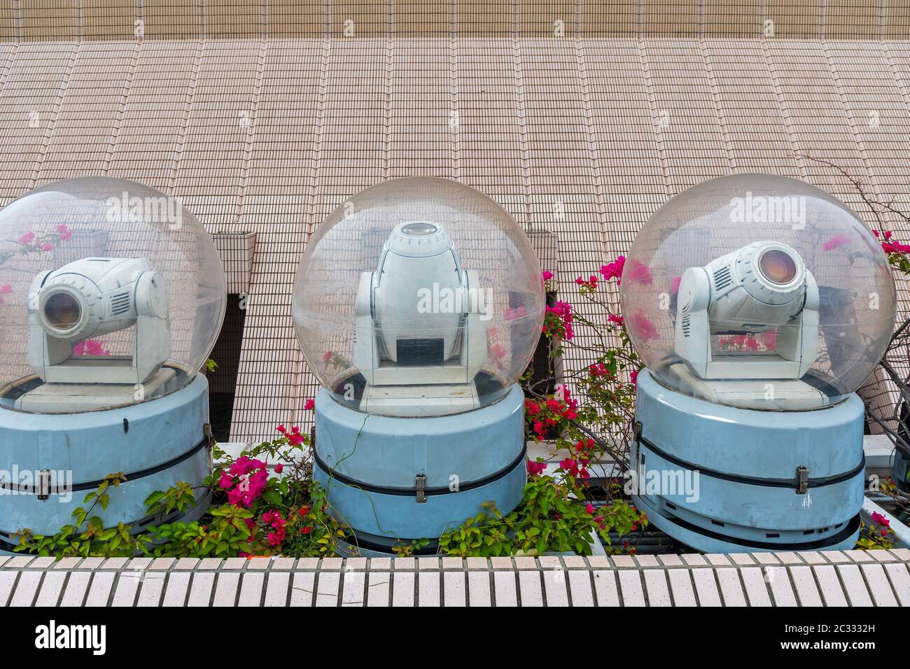 Laser Light Projector Dome For City Illumination Stock Photo - Alamy