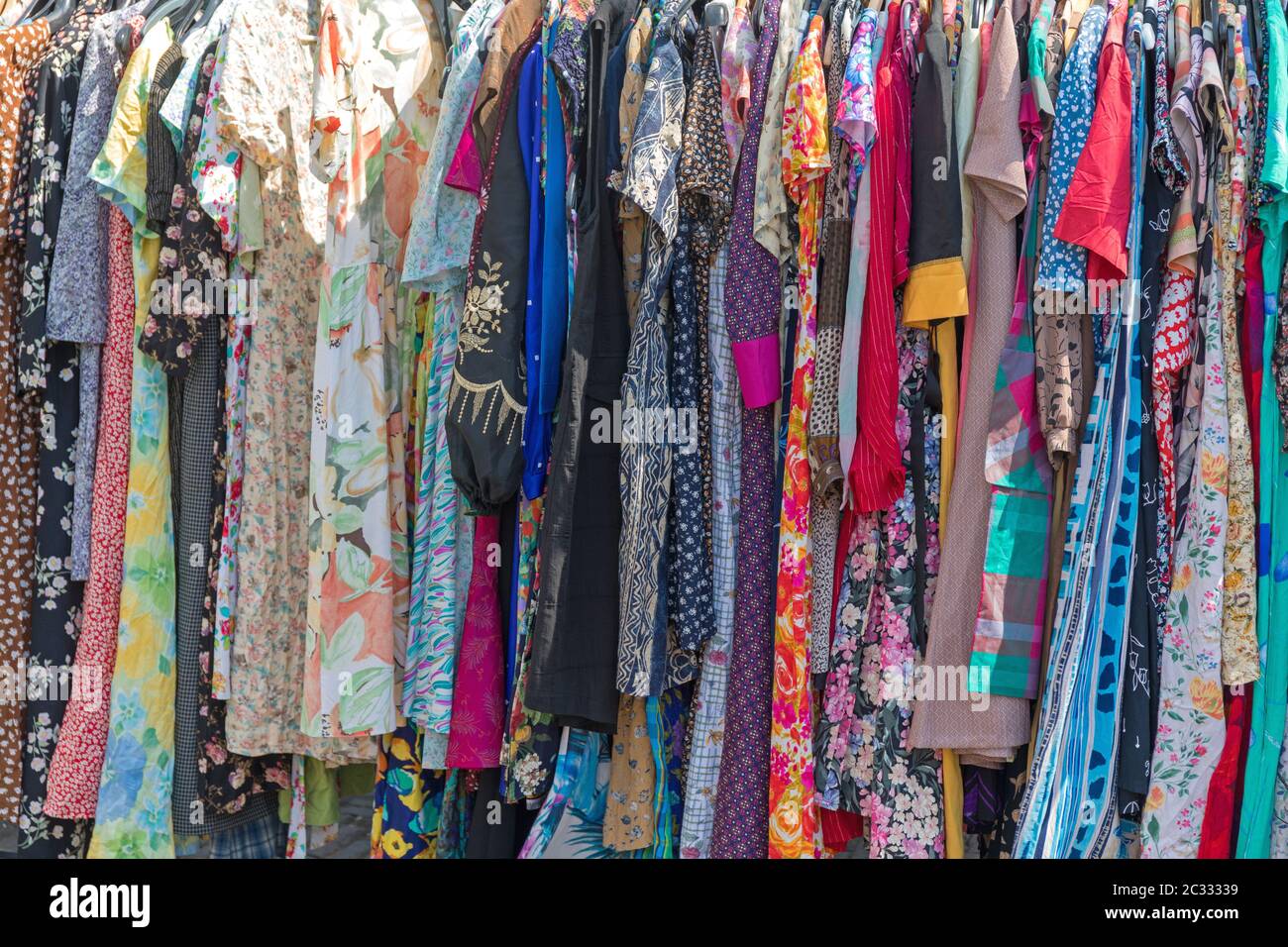 Old clothes flea market hanging hi-res stock photography and images - Alamy