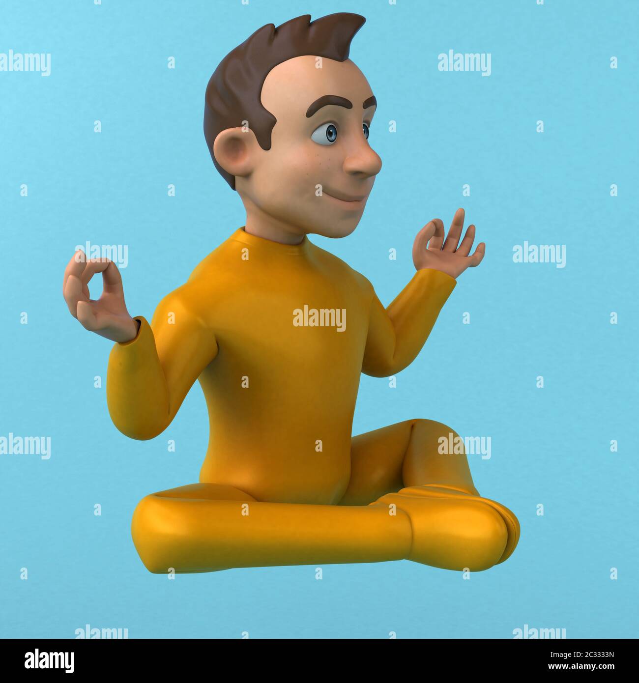 Fun 3D cartoon yellow character Stock Photo - Alamy