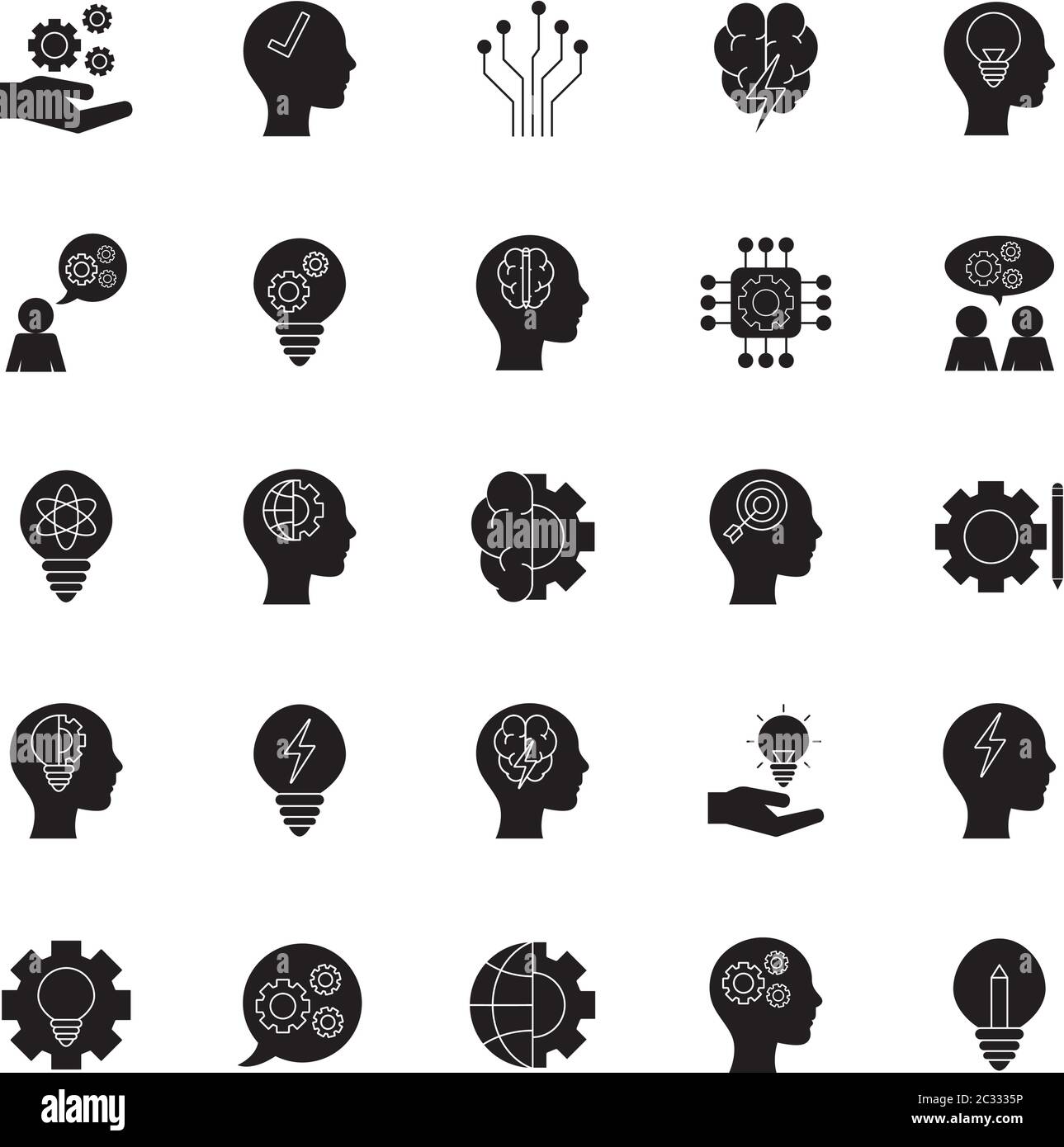 Gears silhouette creativity genius hi-res stock photography and images - Alamy