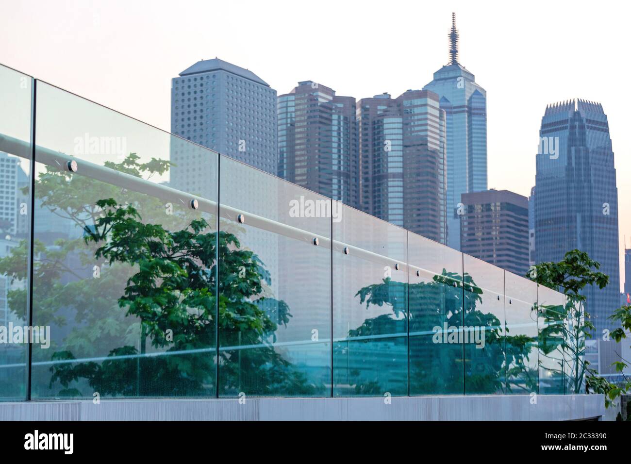 Glass Reflection at City Park in Hong Kong Stock Photo - Alamy