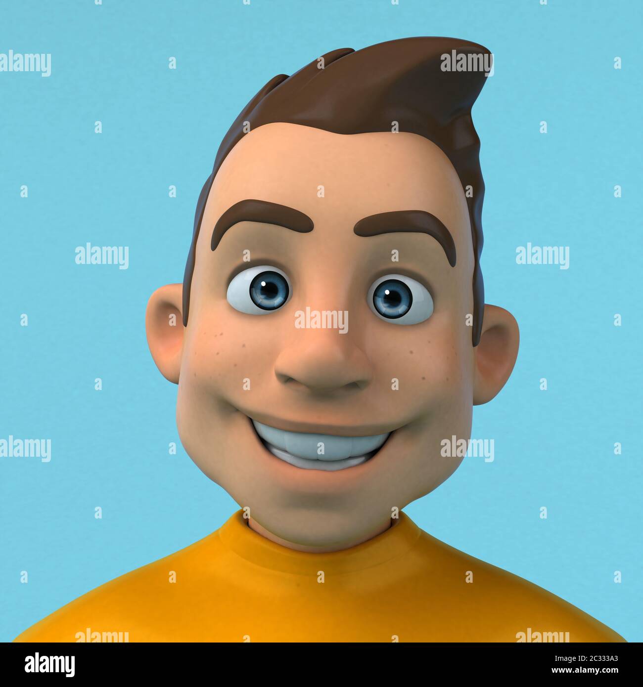Fun 3D cartoon yellow character Stock Photo - Alamy