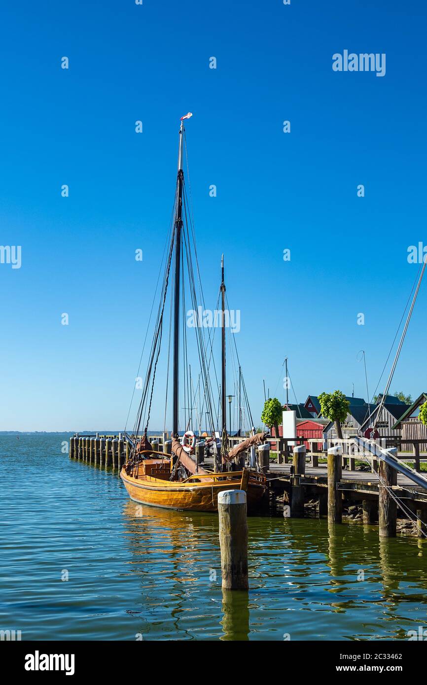 Sailing ship in the port of Ahrenshoop, Germany Stock Photo - Alamy