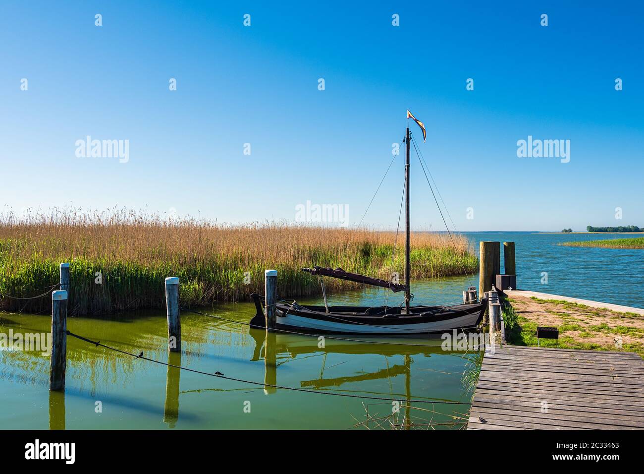 Sailing ship in the port of Ahrenshoop, Germany Stock Photo - Alamy