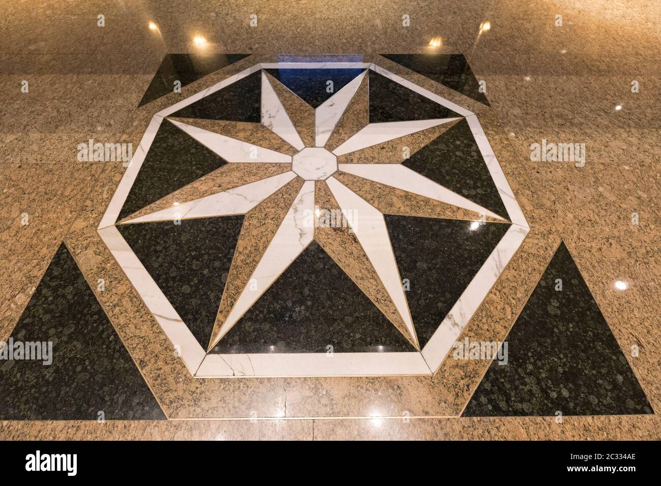 Big White Star at Marble Floor Decor Stock Photo - Alamy