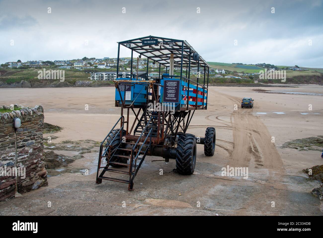 Sea tractor, used as a ferry through the shallow waters at hight tide ...