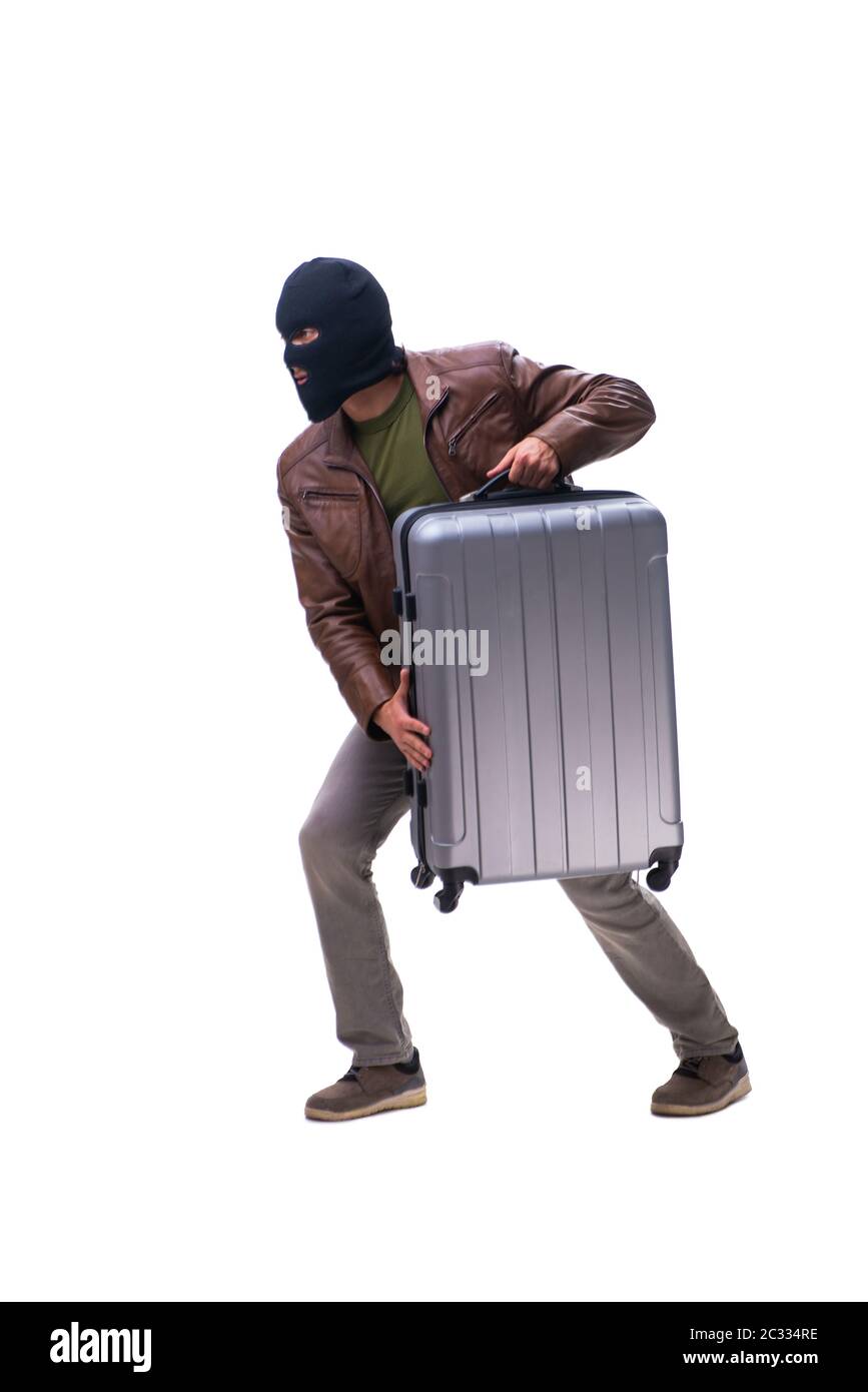 Robber wearing balaclava isolated on white background Stock Photo - Alamy