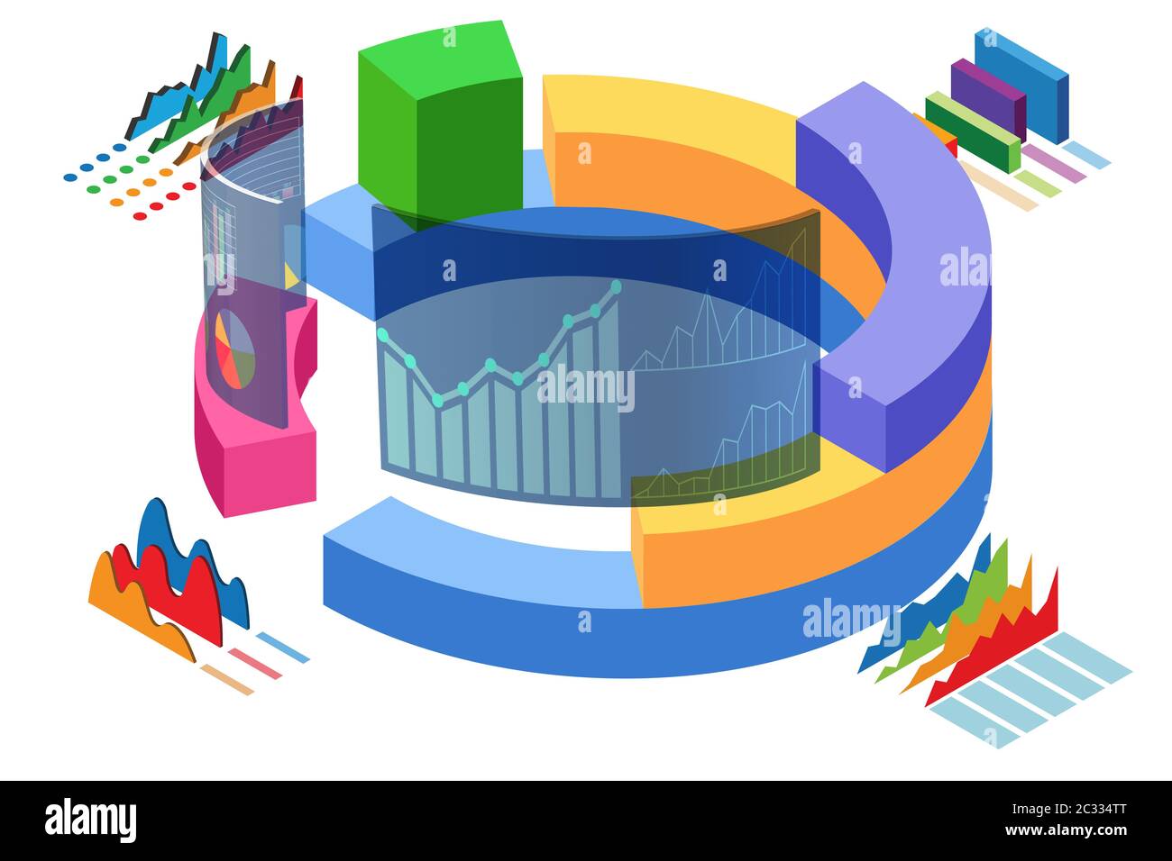 Various visualisation at trading environment - 3d rendering Stock Photo ...